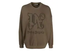 Palm Angels Monogrammed Crewneck Sweatshirt - Brown