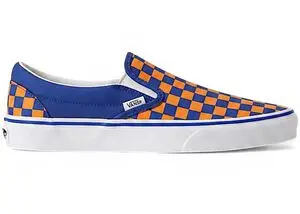 VANS Classic Slip-on Checkerboard Shoes - Blue/orange