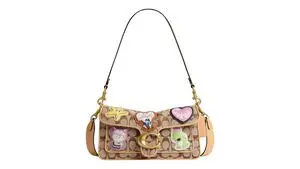 COACH X Brain Dead Soft Tabby Shoulder Bag 26 In Signature Jacquard With Patches - Khaki