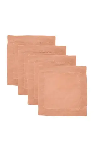 MODA DOMUS Set-of-four Linen Cocktail Napkins - Orange