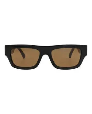 Gucci Squareframe Recycled Acetate Sunglasses Black Havana Brown - Multicolor