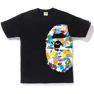 A BATHING APE Camo Side Big Ape Head Tee Shirt - Black