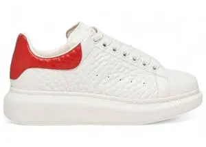 Alexander McQueen Oversized Grainy Leatherin - Off White/red