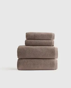 Quince Plush Organic Turkish Cotton Bath Bundle Heather Brown