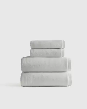 Quince Plush Organic Turkish Cotton Bath Bundle Light Grey