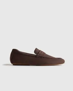 Quince Recycled Knit Driving Loafer - Dark Chocolate