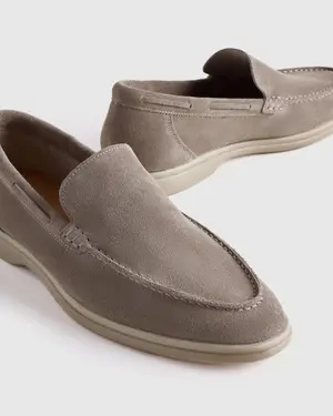 Quince Soft Suede Mariner Loafer - Smoke