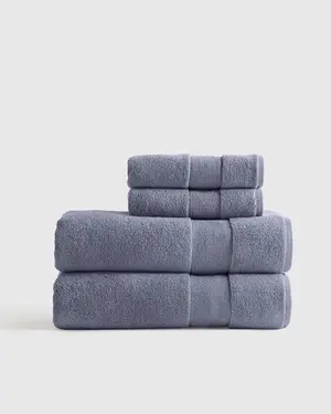 Quince Classic Organic Turkish Cotton Bath Sheet Bundle - Twilight Blue