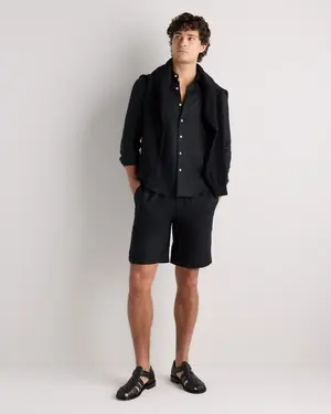 Quince Calfskin Leather Fisherman Sandals - Black