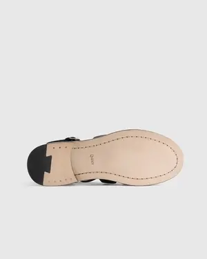 Quince Calfskin Leather Fisherman Sandals - Black