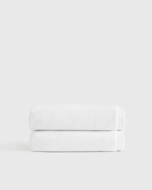 Quince Plush Organic Turkish Cotton Hand Towel - White