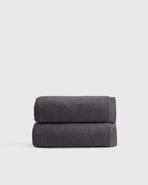 Quince Plush Organic Turkish Cotton Bath Towel Charcoal