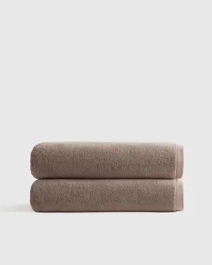 Quince Plush Organic Turkish Cotton Bath Sheet Heather Brown