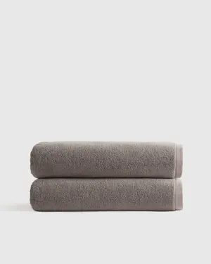 Quince Plush Organic Turkish Cotton Bath Sheet Heather Brown