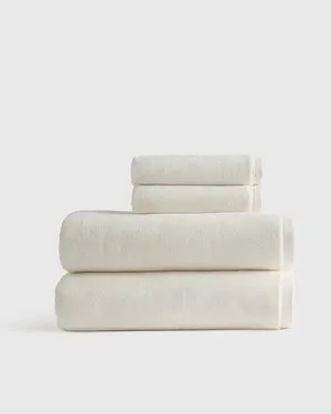 Quince Plush Organic Turkish Cotton Bath Sheet Bundle - Ivory