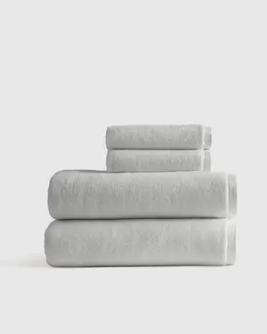 Quince Plush Organic Turkish Cotton Bath Sheet Bundle - Light Grey
