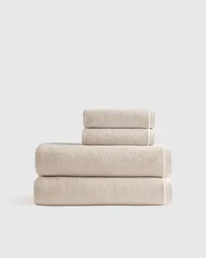 Quince Plush Organic Turkish Cotton Bath Sheet Bundle - Oat