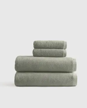 Quince Plush Organic Turkish Cotton Bath Sheet Bundle - Sage