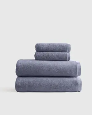 Quince Plush Organic Turkish Cotton Bath Sheet Bundle - Twilight Blue