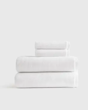 Quince Plush Organic Turkish Cotton Bath Sheet Bundle - White