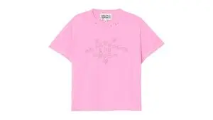 BAD BUNNY X Zara Crush Washed Text Reversed Effect T-shirt - Pink