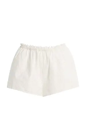 Posse Harriet Broderie Anglaise Cotton Shorts - White