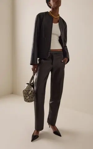 RÓHE Blanket-stitched Leather Jacket