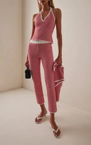 Posse Micah Gingham Knit Halter Top