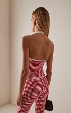Posse Micah Gingham Knit Halter Top