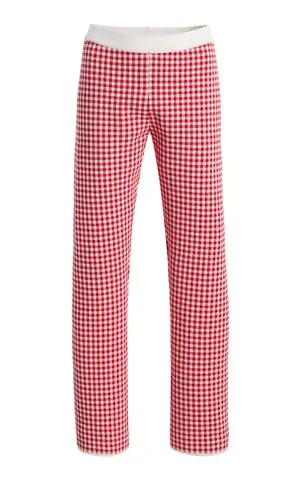Posse Micah Gingham Knit Pants Ankle Length - Red