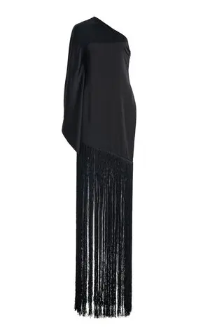 SIRAPOP Vivian Satin Mini With Fringe - Black
