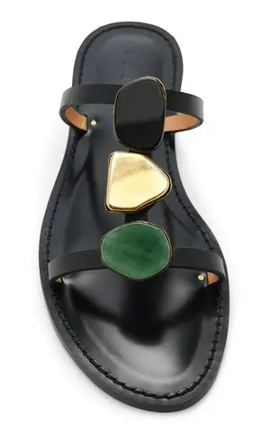 AMANU The Matobo Embellished Leather Sandals