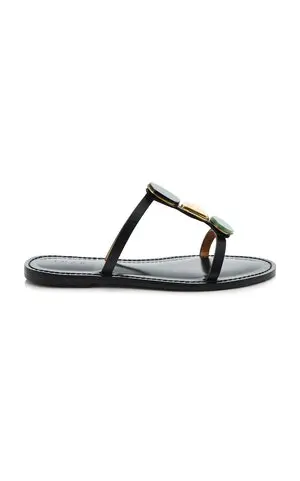 AMANU The Matobo Embellished Leather Sandals - Black