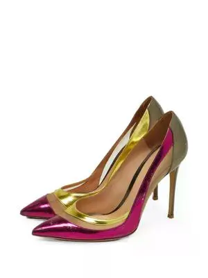 GIANVITO ROSSI Paneled Pointed-toe Heeled Pumps