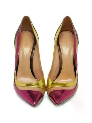 GIANVITO ROSSI Paneled Pointed-toe Heeled Pumps