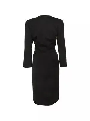 Saint Laurent V-neck Long Sleeve Midi Dress