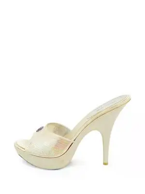 Roberto Cavalli Sequin Embellished Heeled Sandals - Neutrals