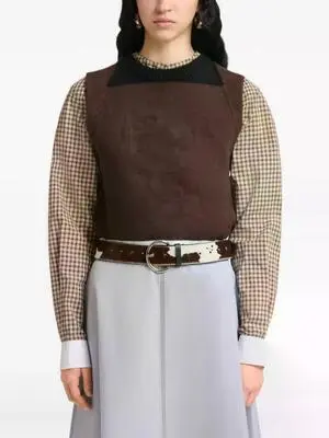 Marni Logo Embroidered Knitted Top - Brown