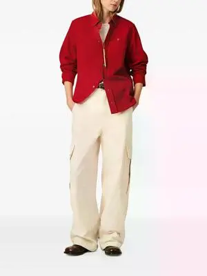 AMI Paris Cotton Button-down Shirt With De Coeur Embroidery