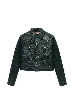 Marni Crinkled-finish Jacket - Green