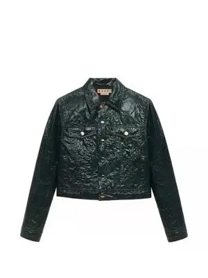 Marni Crinkled-finish Jacket - Green