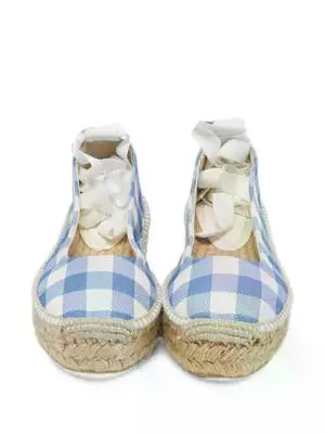 Ralph Lauren Gingham Espadrille Flats - Blue