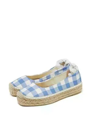 Ralph Lauren Gingham Espadrille Flats - Blue