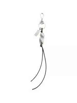 MAISON MARGIELA Leather Lanyard Keyring - Silver