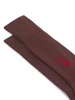 Marni Deep Wool-cashmere Socks With Heraldic Logo