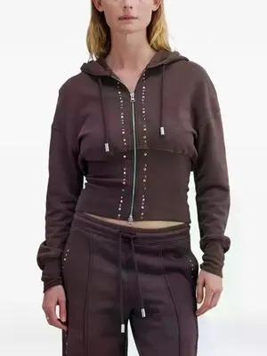 Eckhaus Latta Stud-embellished Hoodie - Brown