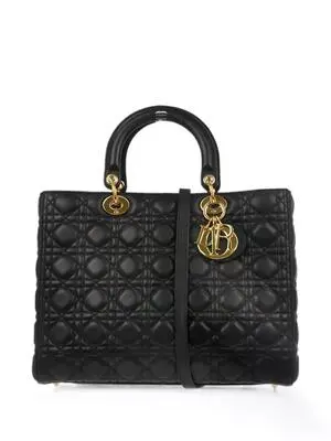 Dior Lady Cannage Tote Bag - Black