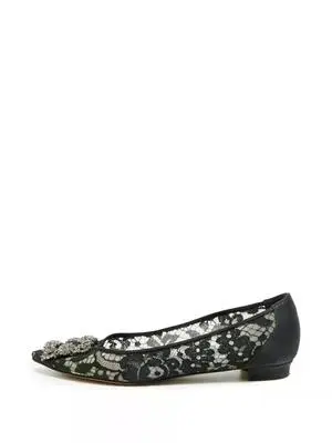 Manolo Blahnik Hangisi Ballet Flats - Black