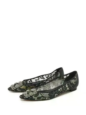 Manolo Blahnik Hangisi Ballet Flats - Black
