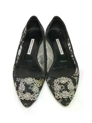 Manolo Blahnik Hangisi Ballet Flats - Black